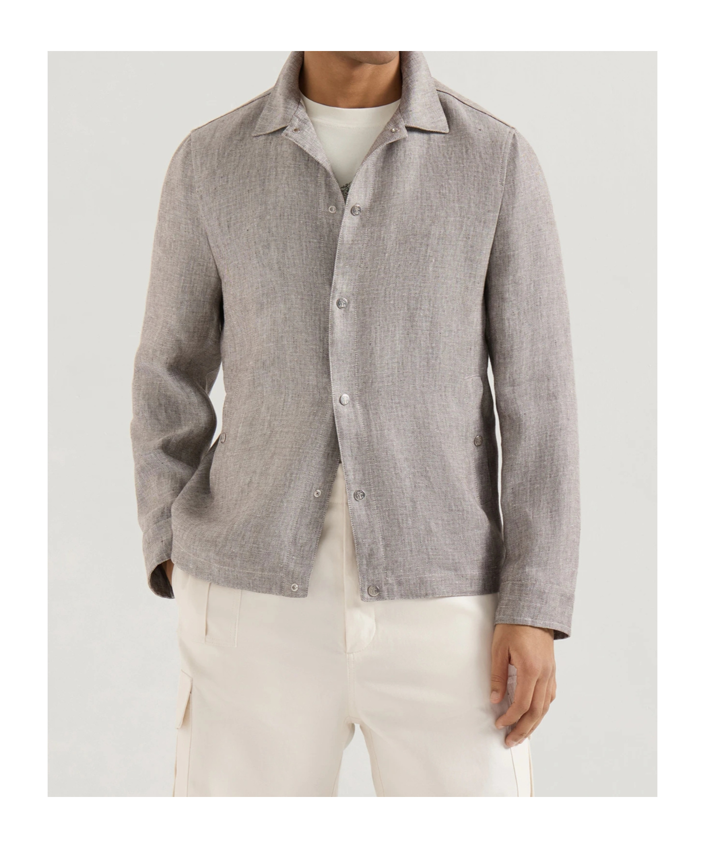 BRUNELLO CUCINELLI Brunello Cucinelli Linen and Hemp Diagonal Outerwear Jacket
